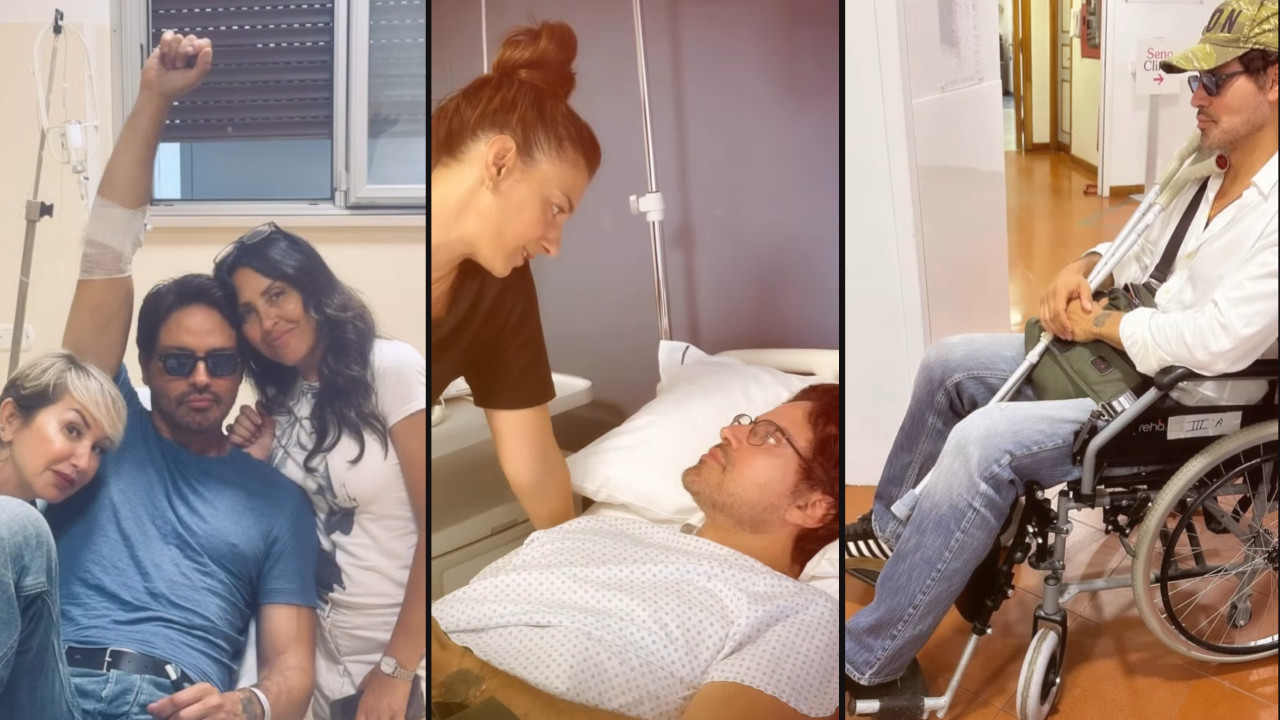 Gabriel Garko in ospedale dopo un infortunio sul set: le foto in sedia ...